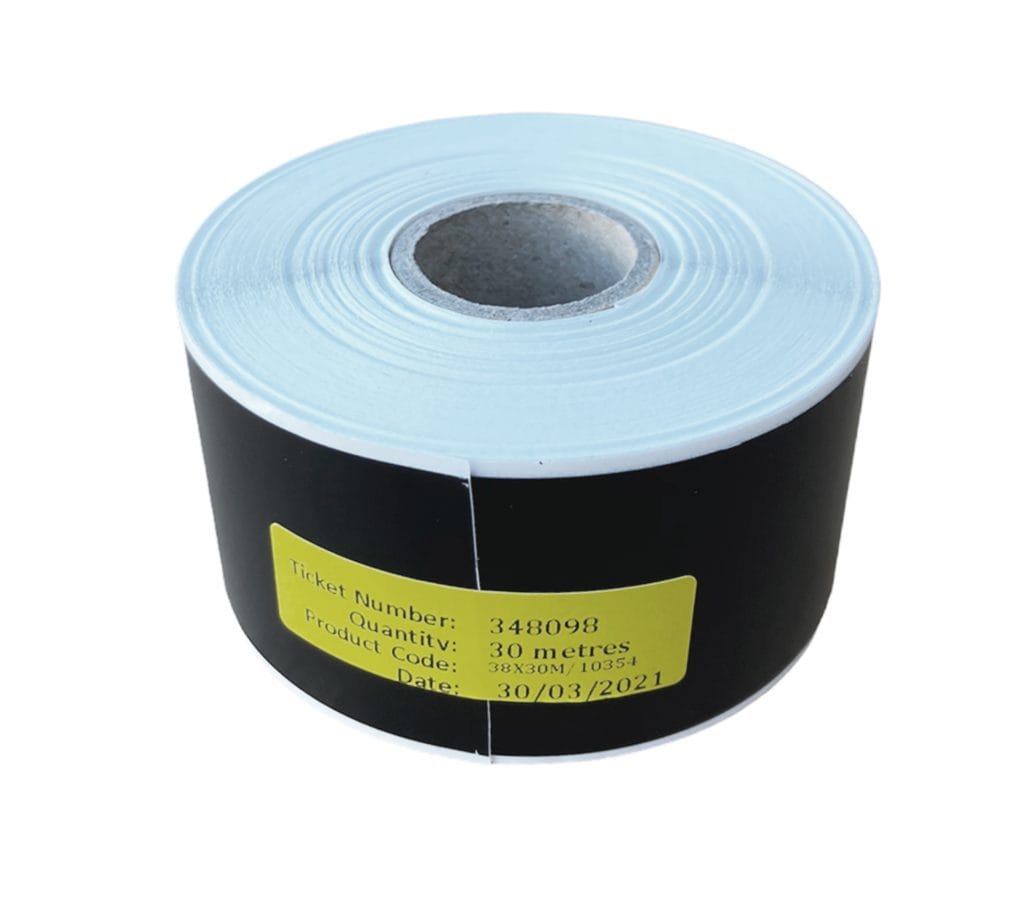 Labelling Solutions | 38mm x 30m Continuous black polypropylene label ...